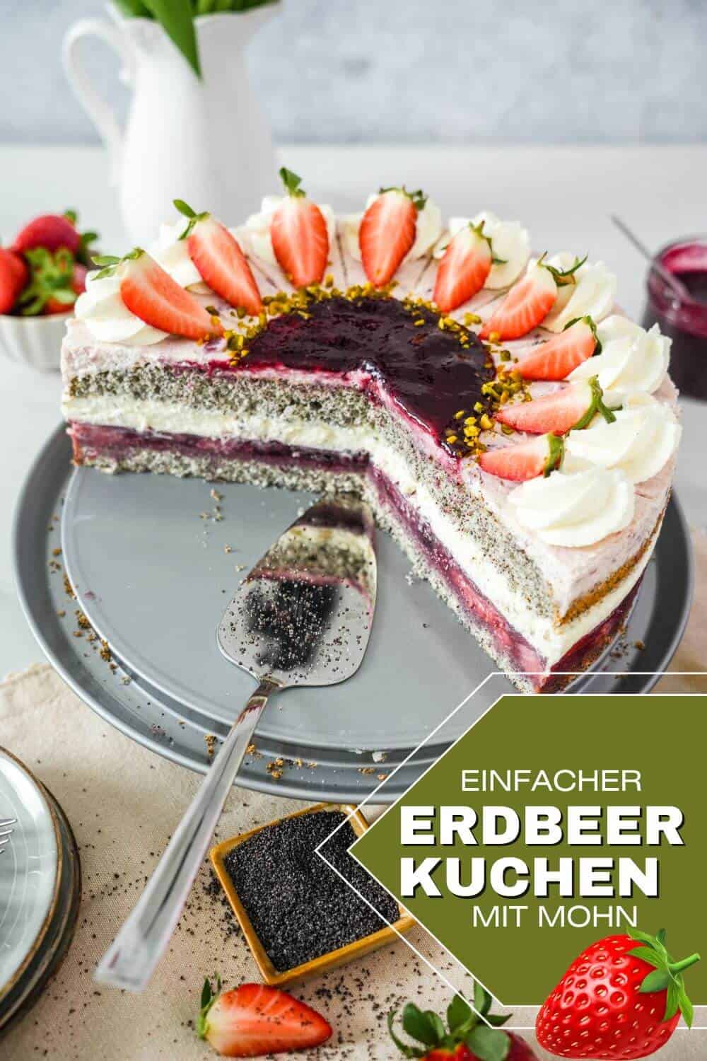 Erdbeer Mohn Torte – Kuchenfee Lisa